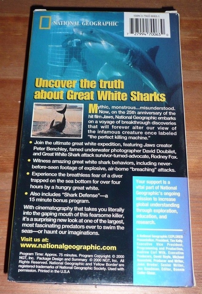 National Geographic - Great White Shark: Truth About the Legend (VHS ...