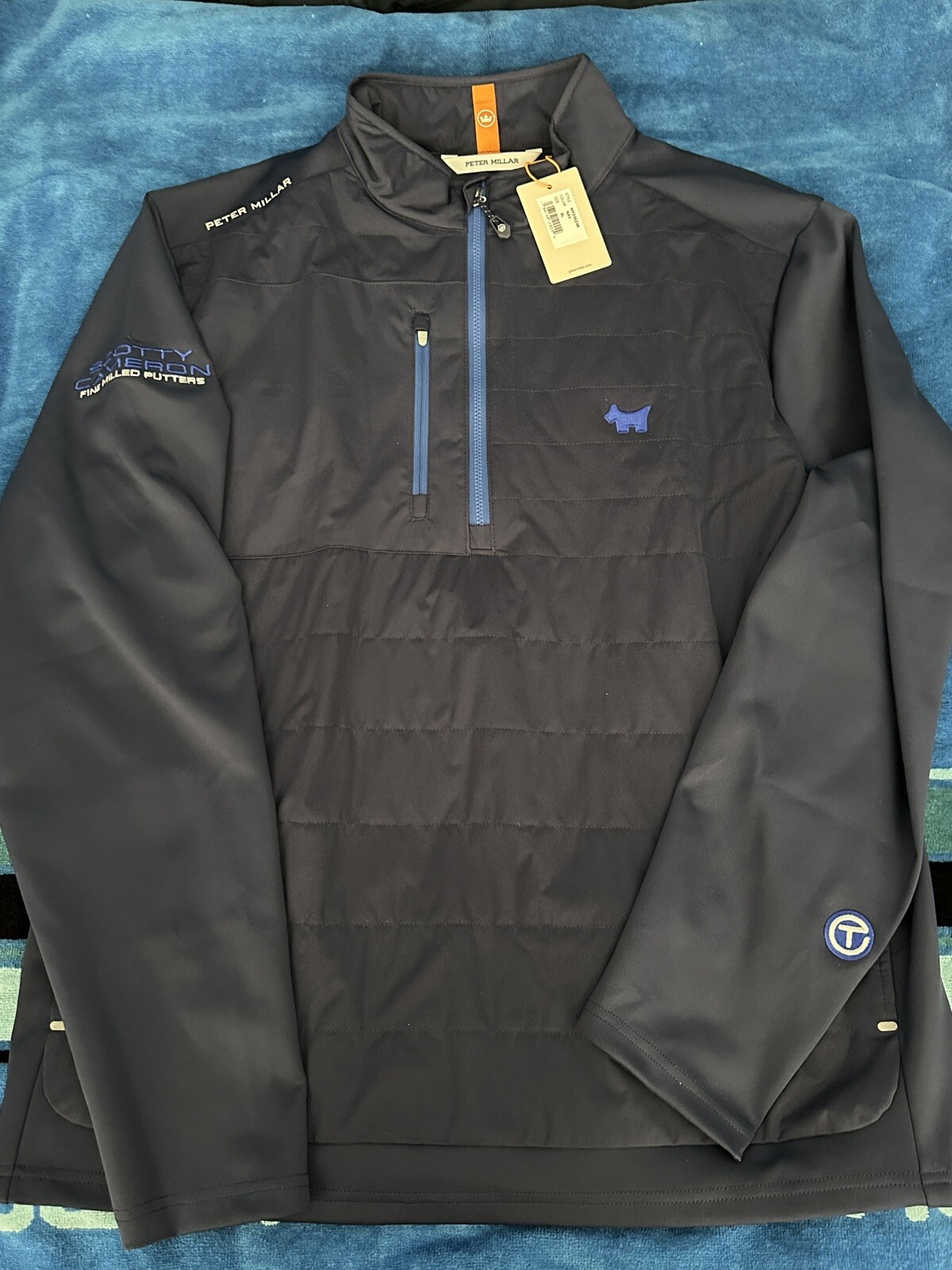 SCOTTY CAMERON 1/2 Zip Jacket Scotty Dog HYBRID Pullover XL Blue New | eBay