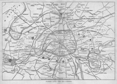 PARIS AND ENVIRONS 1870 HARPER'S WEEKLY HISTORY MAP FORTS OF PARIS ...