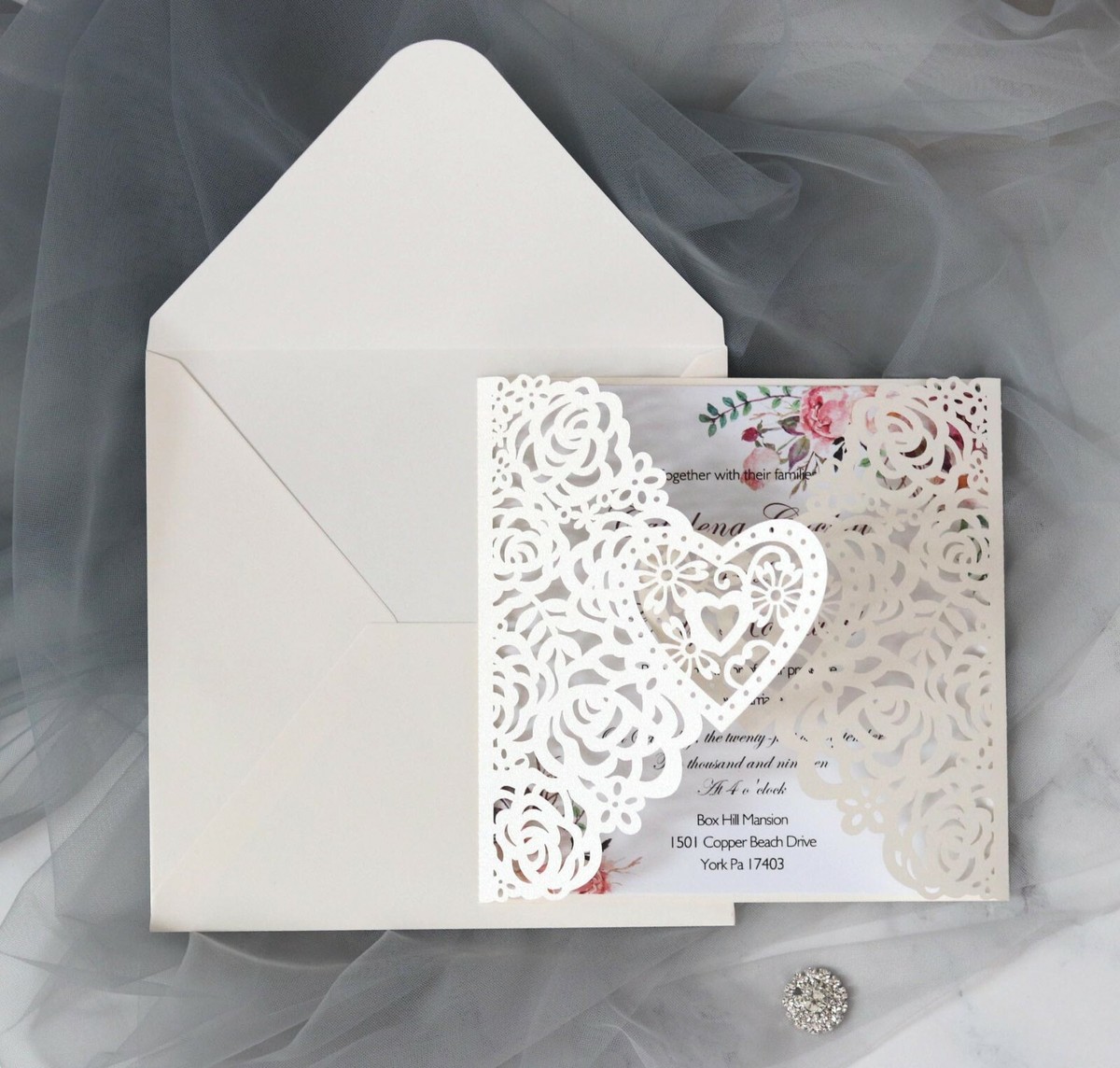 Heart Wedding Invitations Silver Heart Wedding Invitations And