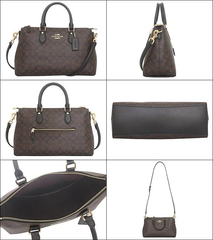 [Coach] Georgia Satchel Bag Signature Canvas CW422 IMXAQ Walnut/Black ...