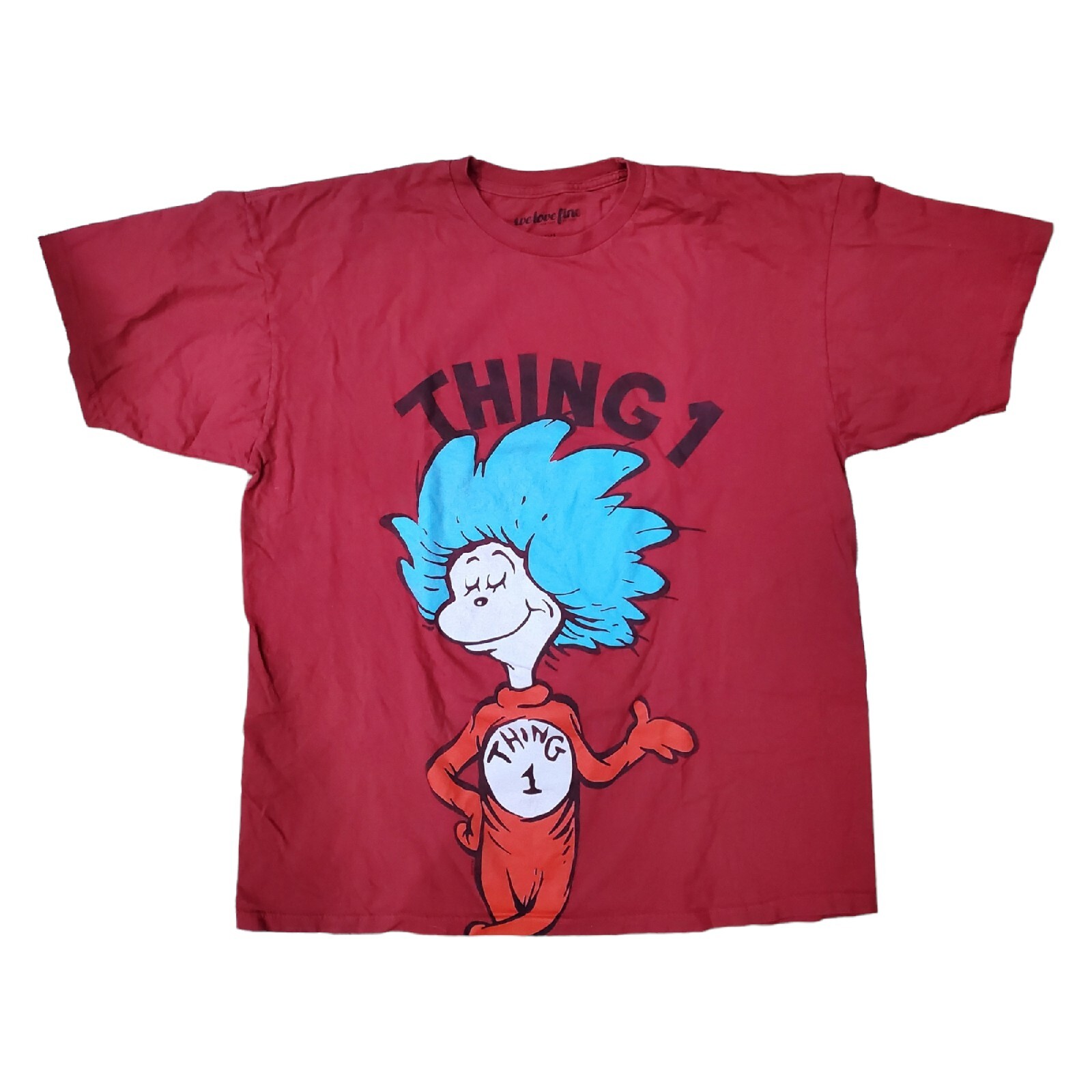 THING 1 Shirt Adult XXL Red Graphic Logo Spell Out WE… - Gem
