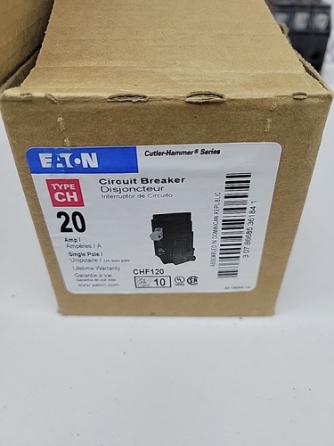 Lot of 10 New Circuit Breakers Eaton Cutler-Hammer CH120 CHF120 20 Amp ...