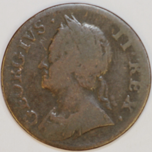 1754 BRITAIN Farthing 1/4 Penny King George II American Colonial Era ...