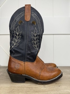 DOUBLE H 5155 PORTHOLE WESTERN ROCKABILLY BROWN LEATHER RUSTIC COWBOY ...