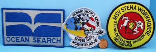 PATCH TRIO vtg Space Shuttle CHALLENGER STS-51L Search RESCUE Operation ...