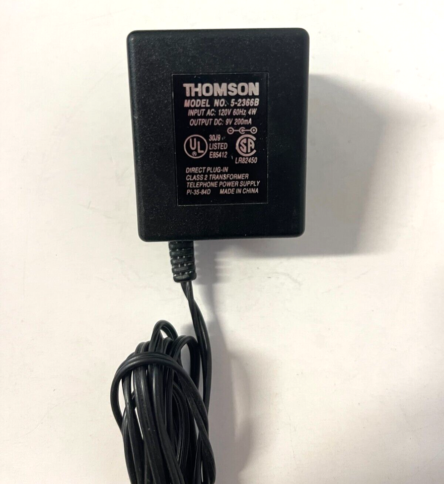 Thomson 5-2366B 9V/200mA Direct Plug In Telephone Class 2 Transformer (D3) | eBay