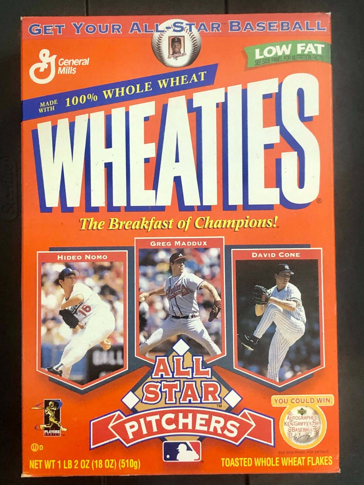 Wheaties Cereal Box, Baseball NOMO / MADDUX / CONE Emptied / Refilled ...