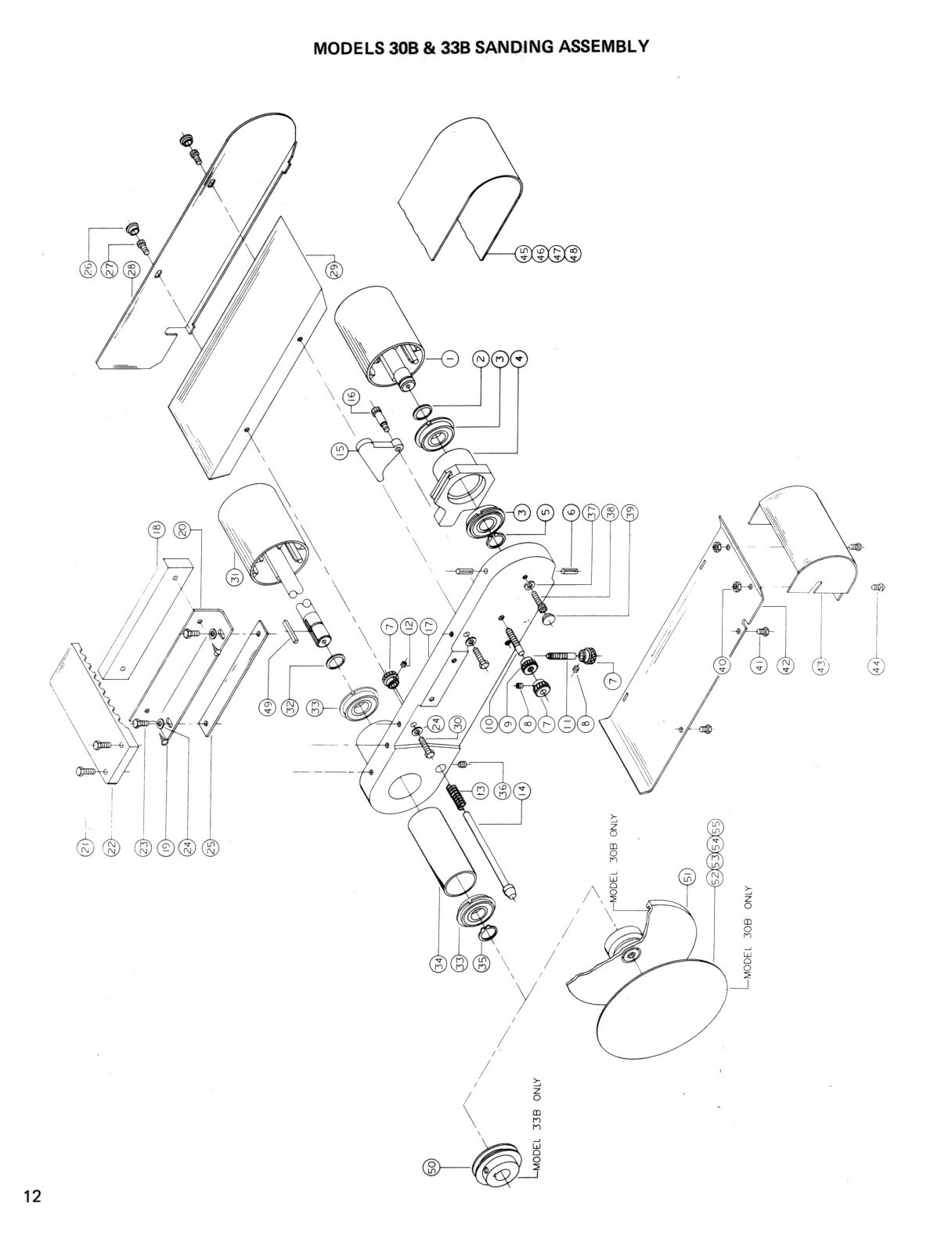 Powermatic Models 30B & 33B Belt & Disc Sander Maintenance & Parts ...