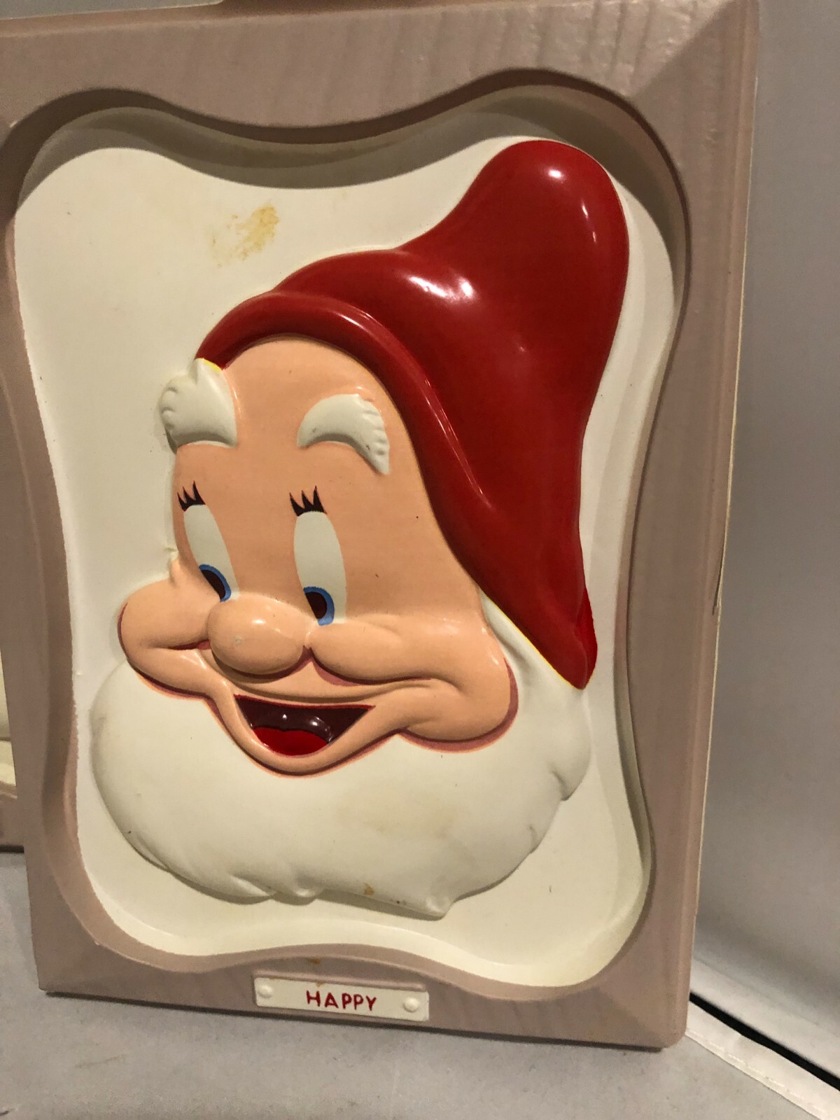 RARE 1958 Snow White & the 7 Dwarfs Wall Hanging Set 5x7 Plastic Molded ...