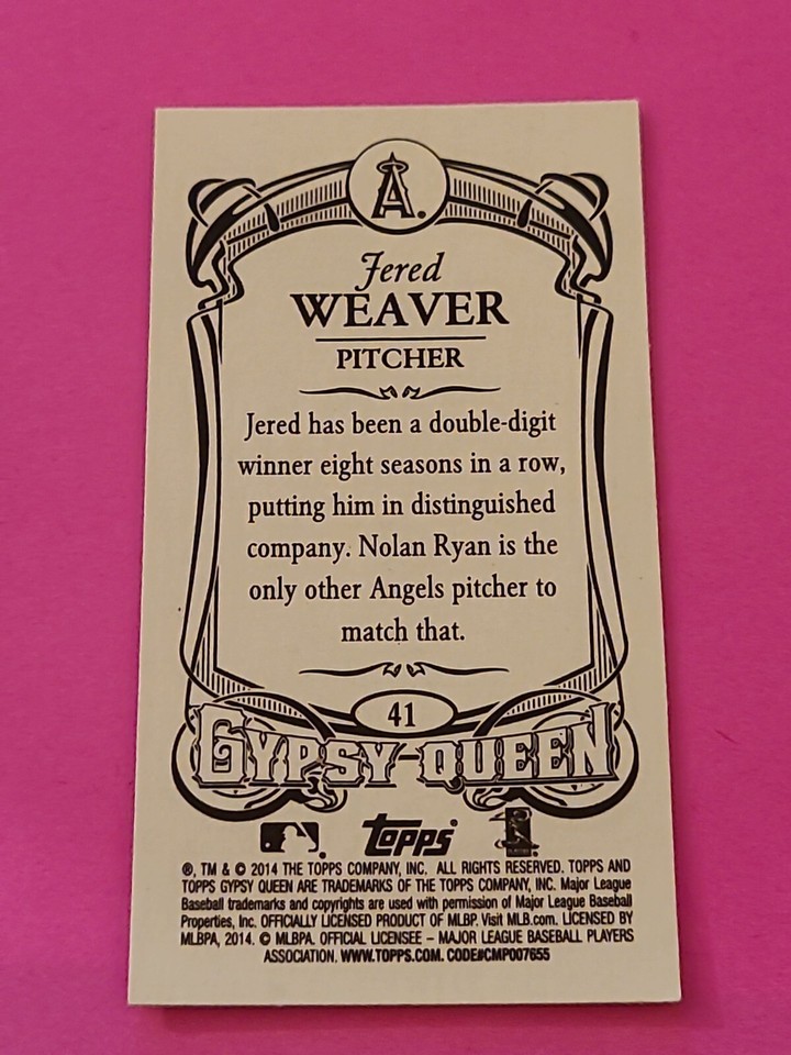 2014 Jered Weaver Topps Gypsy Queen #41 Mini | eBay