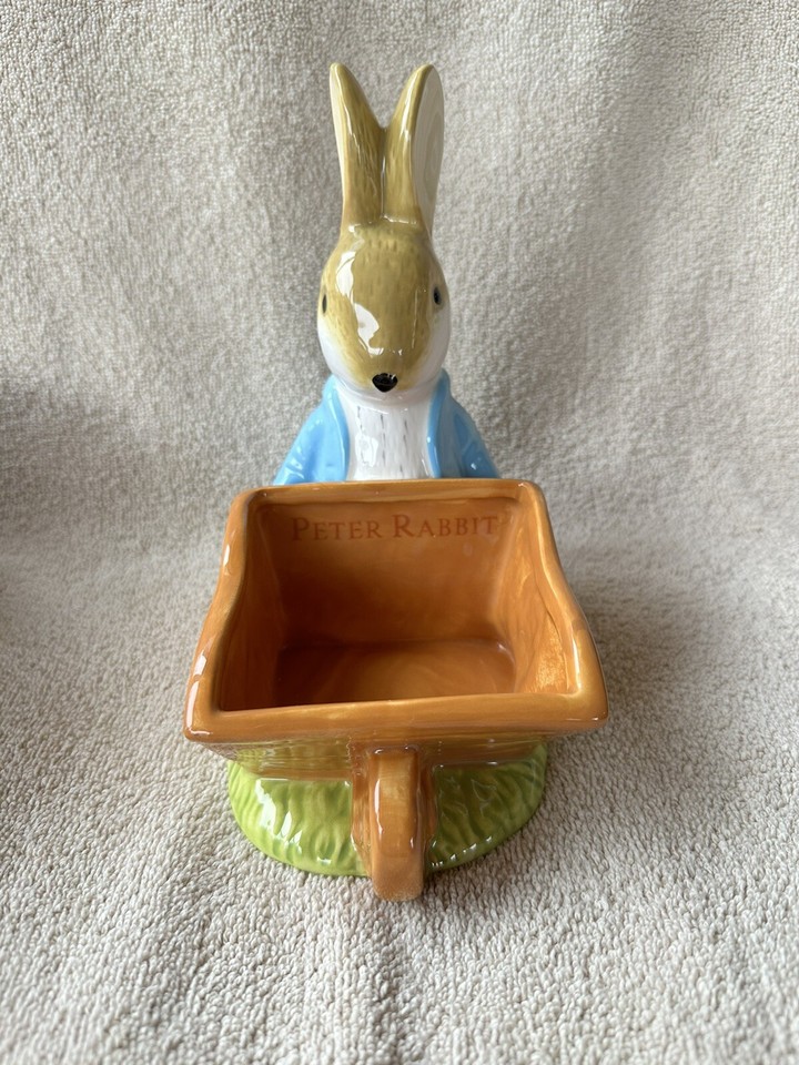 Beatrix Potter Ceramic Peter Rabbit Wheelbarrow Candy Dish Table Decor ...