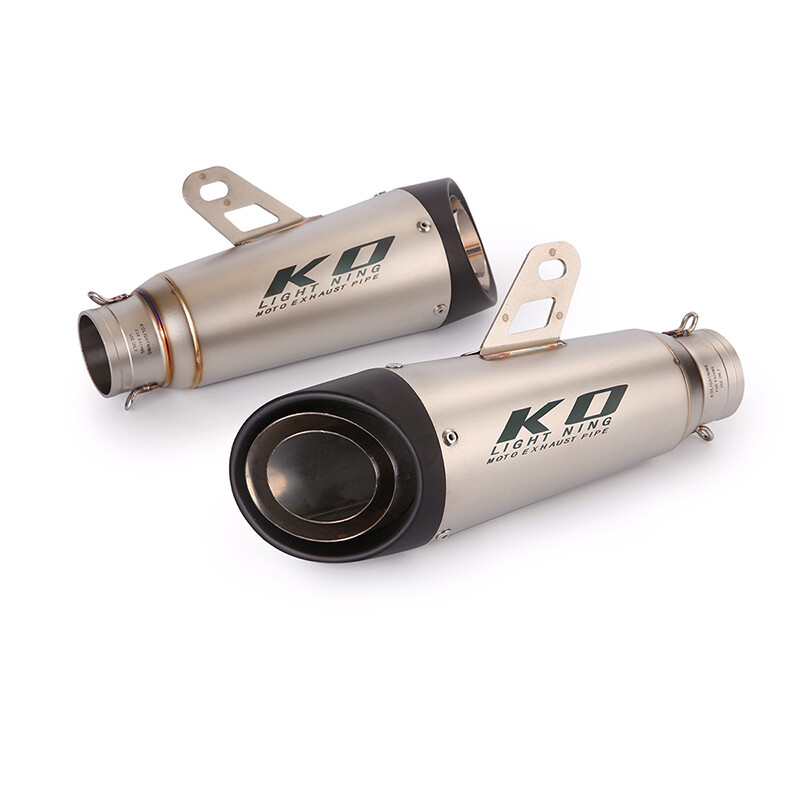 Pair 51mm Motorcycle Exhaust Tail Pipe Stainless Steel Muffler Escape ...