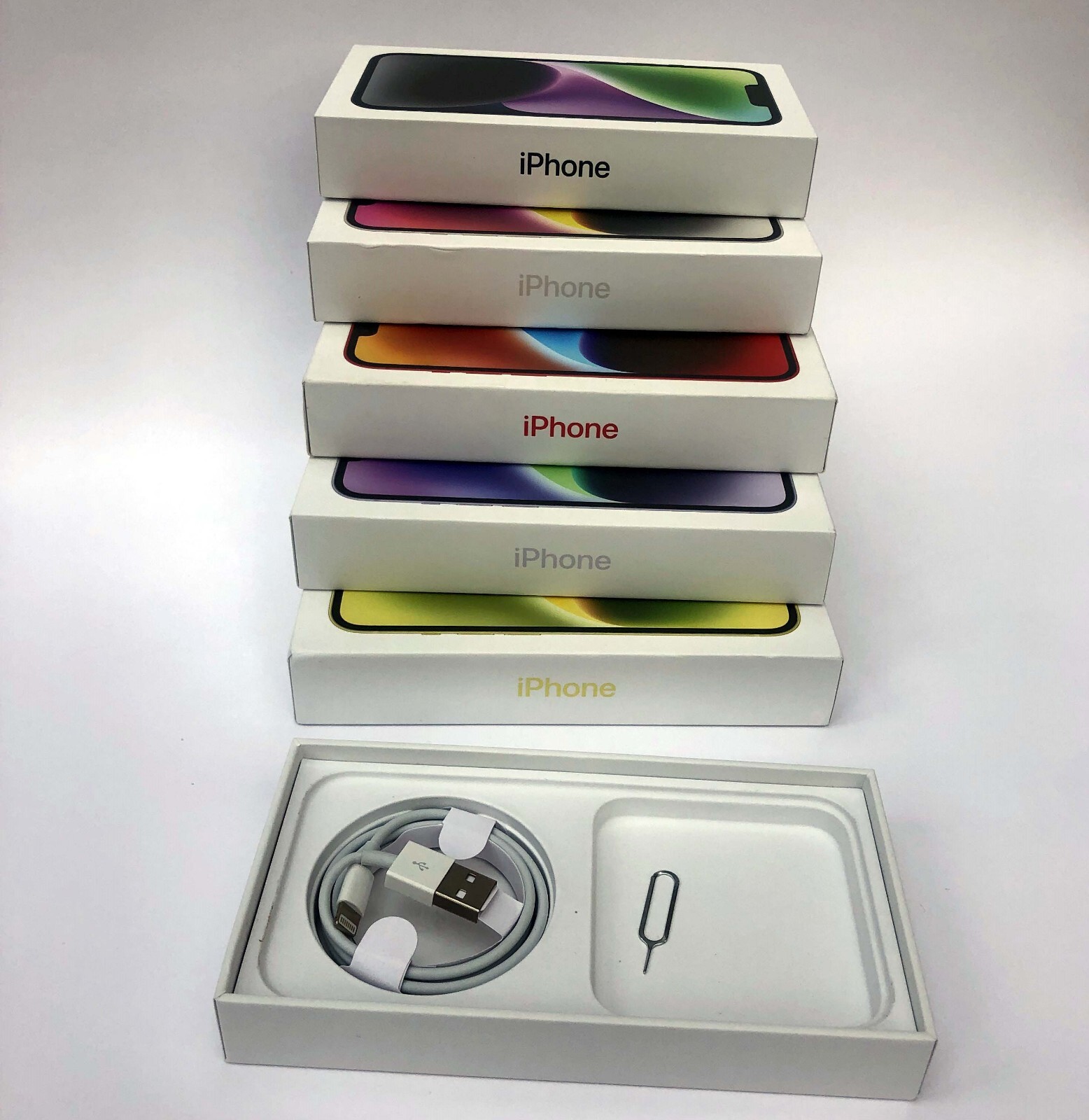 Original iPhone 14 empty box with Cable and sim key | eBay UK