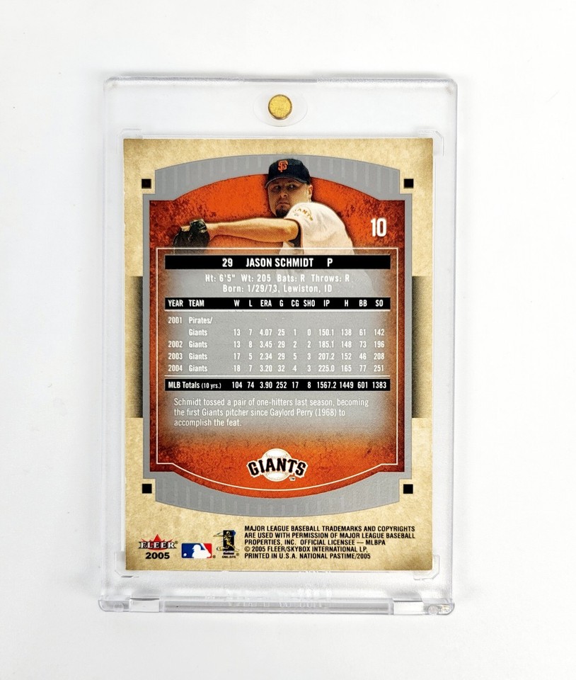 WHITE HOT FOIL LOGO SP /29 PARALLEL 2005 National Pastime JASON SCHMIDT ...