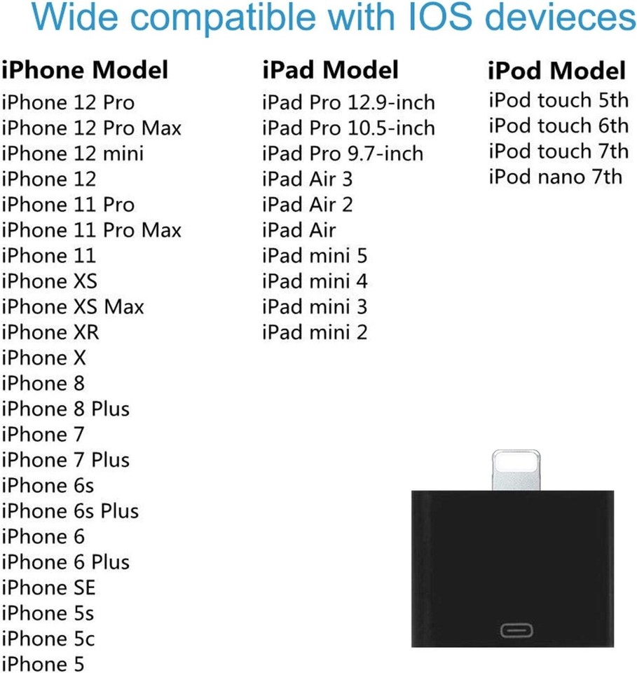 Lightning to 30-Pin Adapter, MFi Certified 8-Pin Male to 30-Pin Female ...