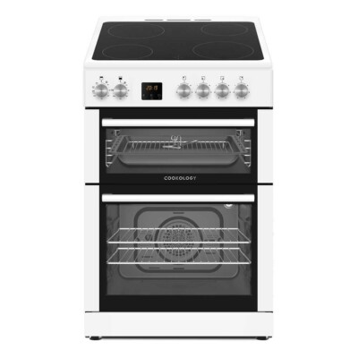 Cookology CFDO600WH 60cm Double Oven Freestanding Cooker with Ceramic ...
