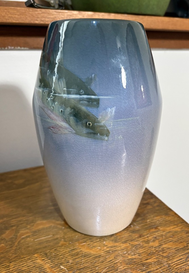 Weller Pottery Eocean Vase with Fish Ed Abel MINT! | eBay