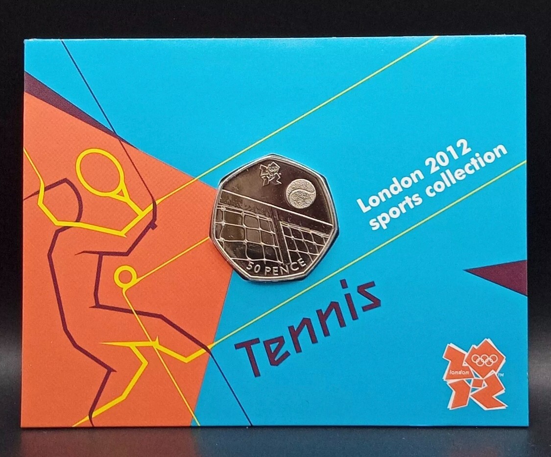 2012 London Olympics TENNIS 50p Coin Fifty Pence Carded BUNC ...