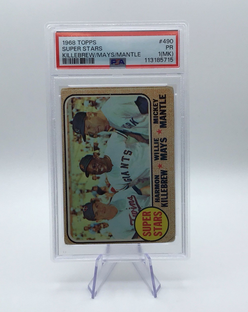 PSA 1 (MK) No Reserve 1968 Topps Super Stars Killebrew/Mays/Mantle #490 ...