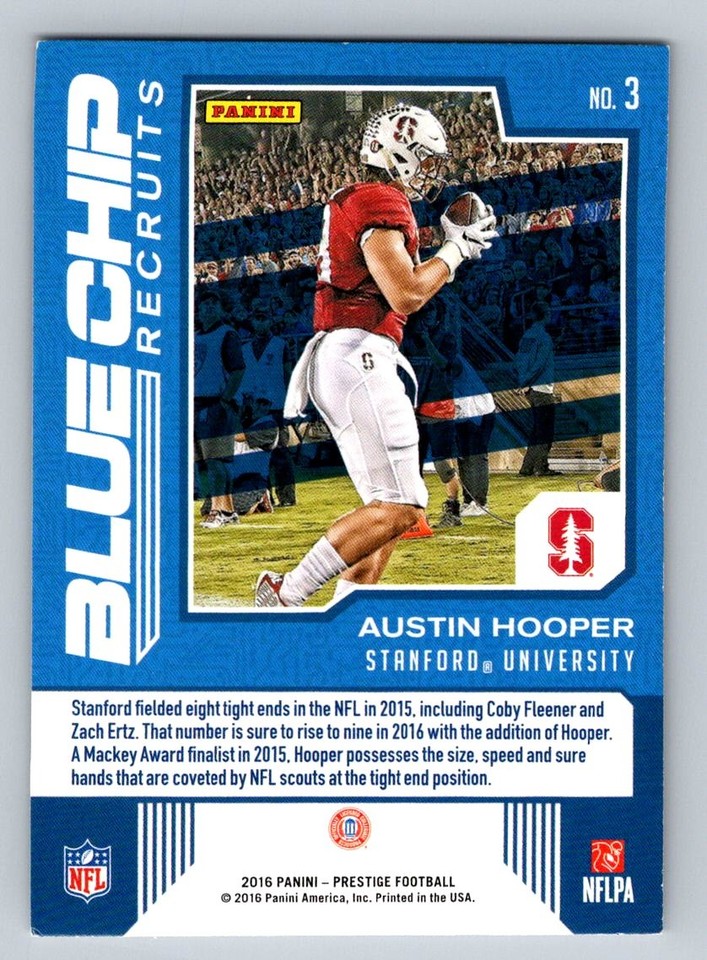 2016 Panini Prestige #3 Austin Hooper Blue Chip Recruits | eBay