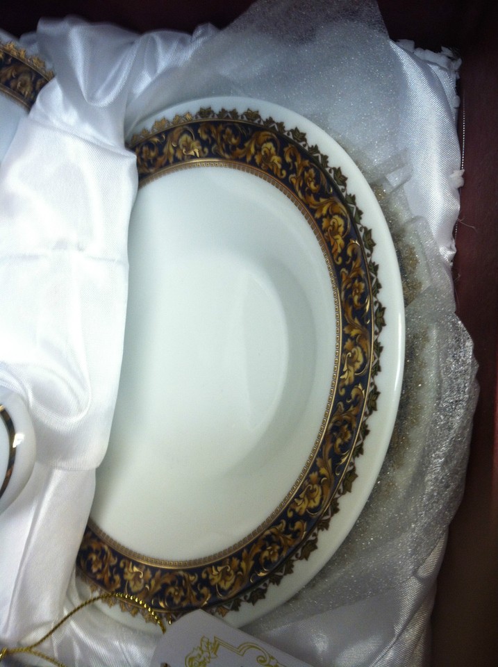 Adeline Handcrafted Fine Porcelain set 2 plates 2 teacups spoons 100% ...