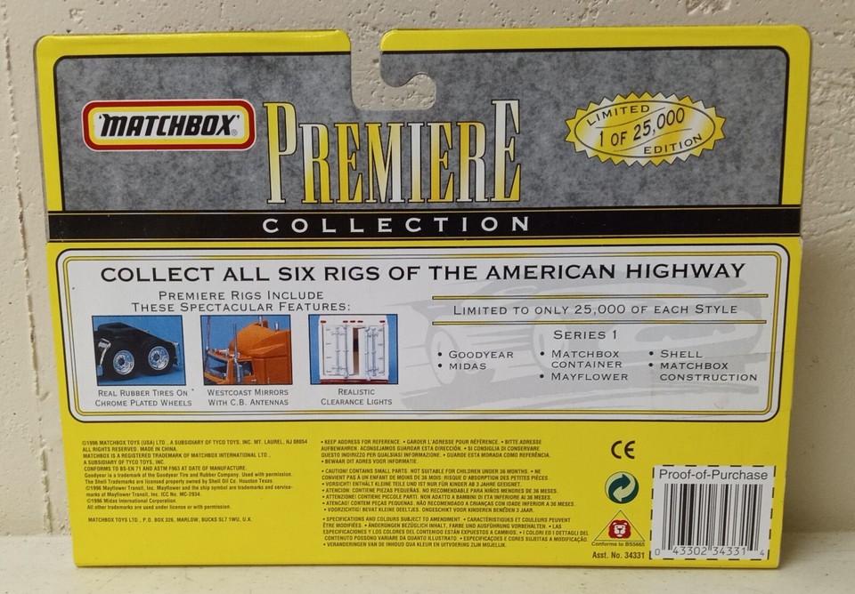 Matchbox Premiere Collection Rigs Series 1 - Complete Set of 6 NIB ...