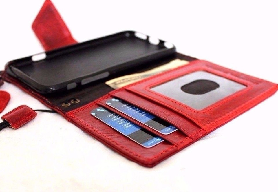genuine full leather Case for apple iphone 6 book wallet handmade cover ...
