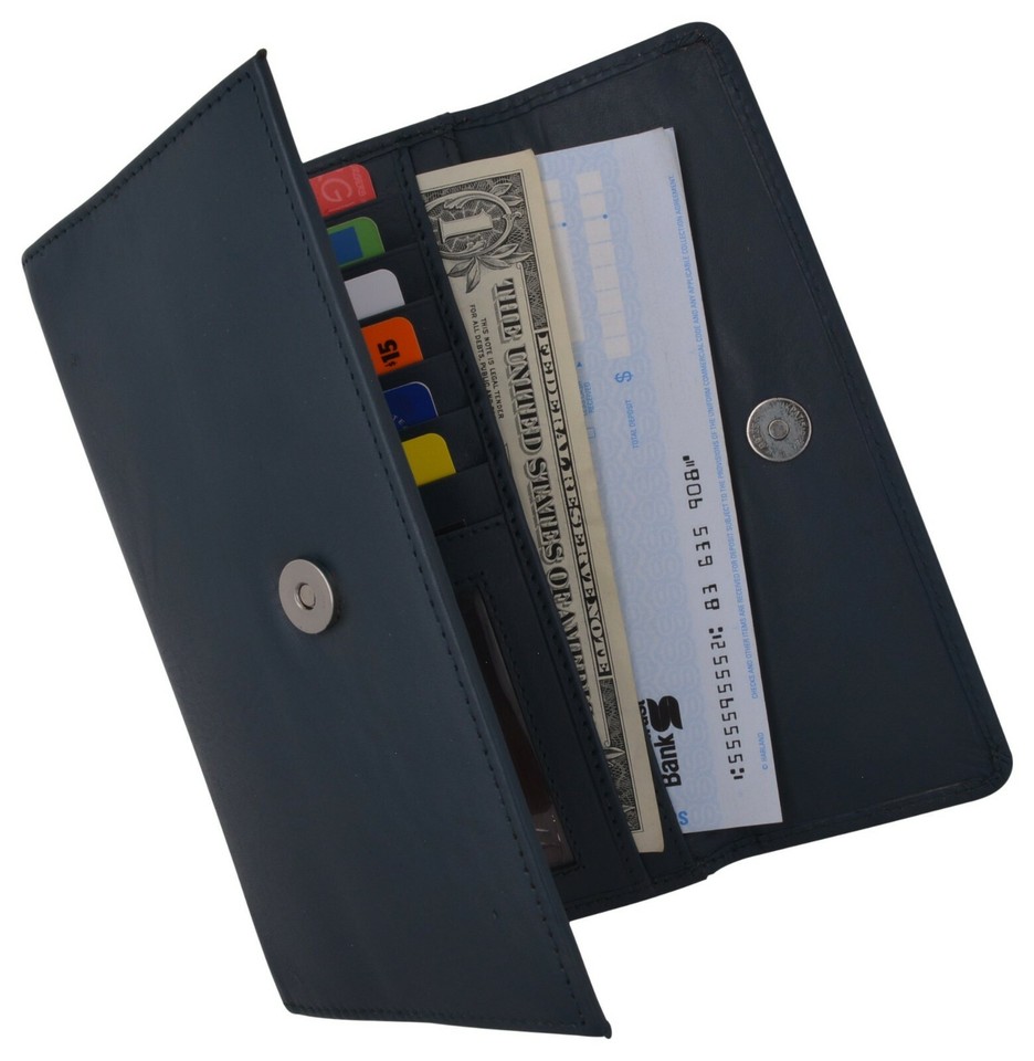 RFID Blocking Fine Leather Women's Long Clutch Wallet Accordion ...