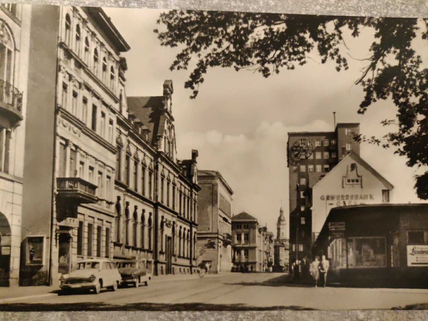 Ansichtskart Gera in Thüringen, Postamt, Hochhaus, Straße des 7 ...