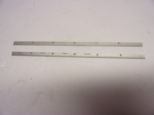 STARRETT # C610N Narrow Spring Tempered Steel 6" Rule 64ths & 32nds ...