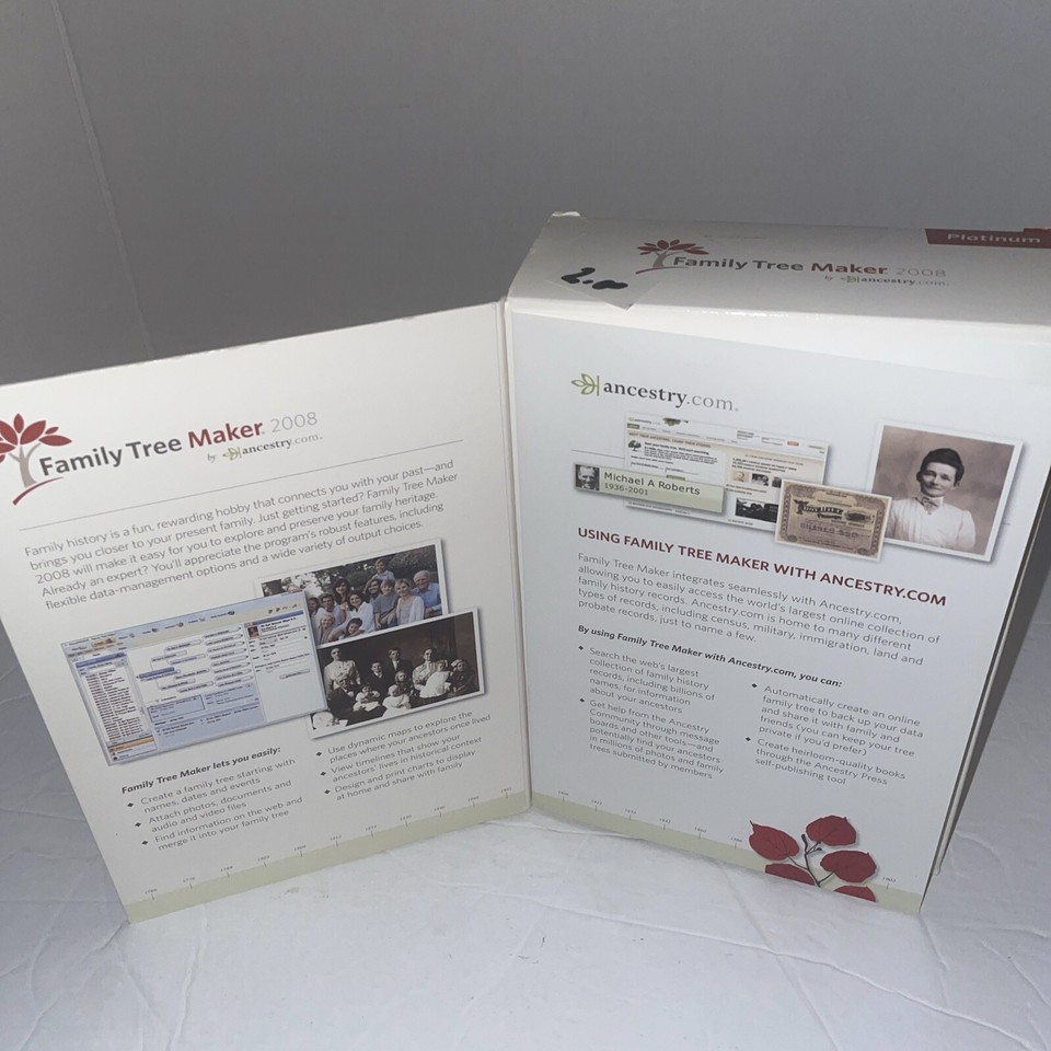 Family Tree Maker Platinum 2008 PC CD-ROM Software Ancestry Genealogy ...