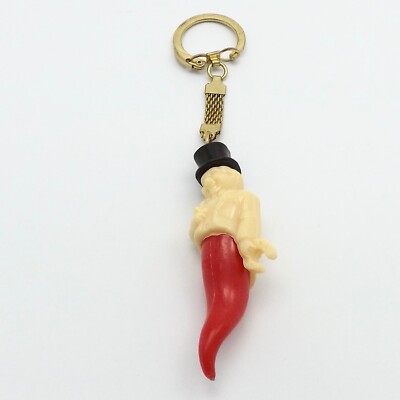 Italy Italian Lucky Gobbo Hunchback Horn Horseshoe Key Chain Ring New ...