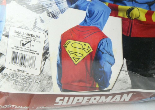 DC Comics Superman Zip Up Hoodie Jacket Adult S/M Fits 34-40 Costume ...