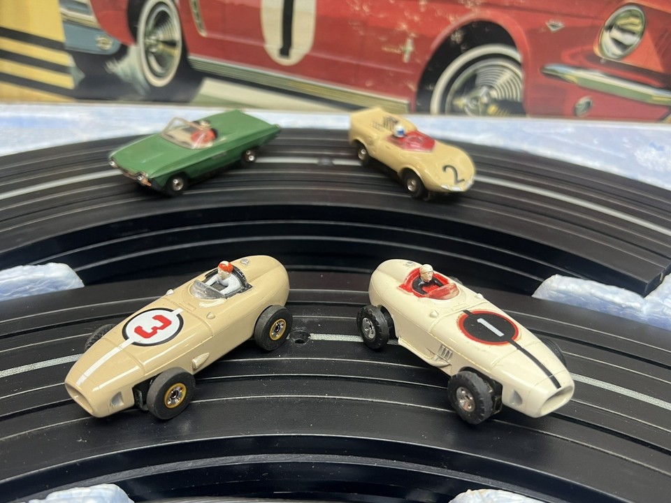 Aurora Racing set # 1675 Model Motoring HO Scale with 4 cars | eBay