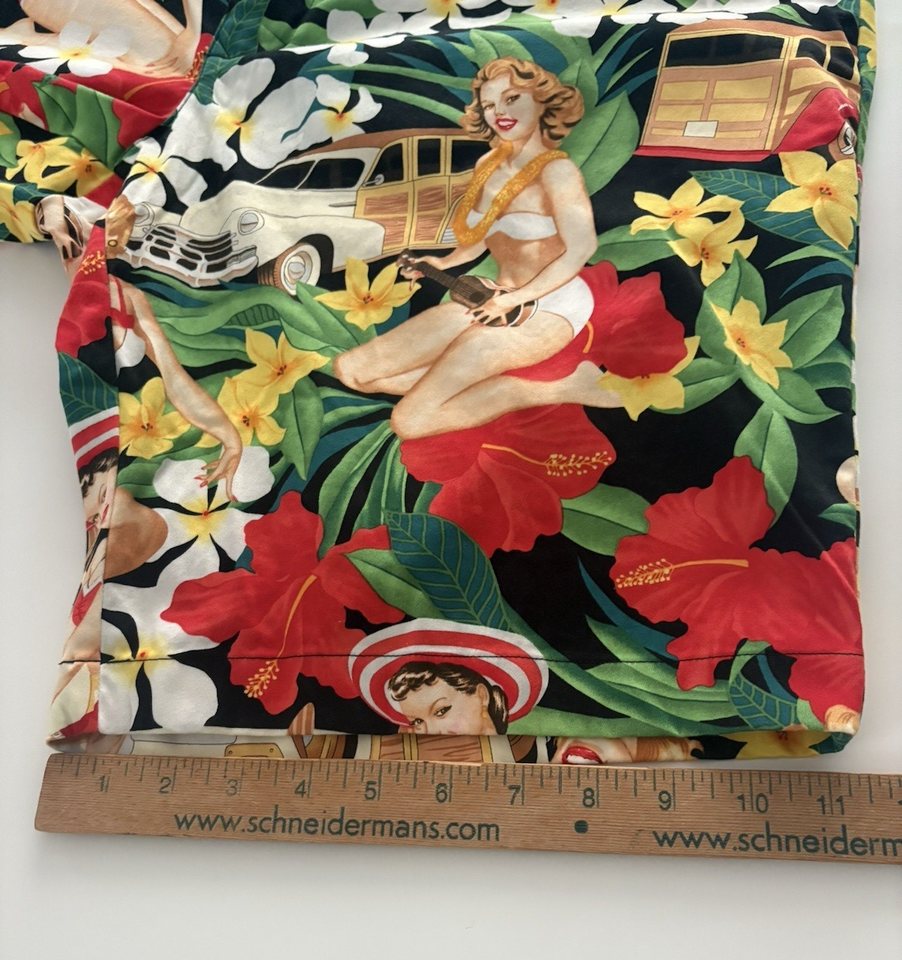 Loudmouth Golf Hawaiian Pinup Girl Floral Shorts Mens Size 40 Black Red Green | eBay