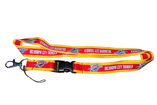 NBA OKLAHOMA CITY THUNDER LANYARD KEYCHAIN OKC Breakaway Clip Yellow ...