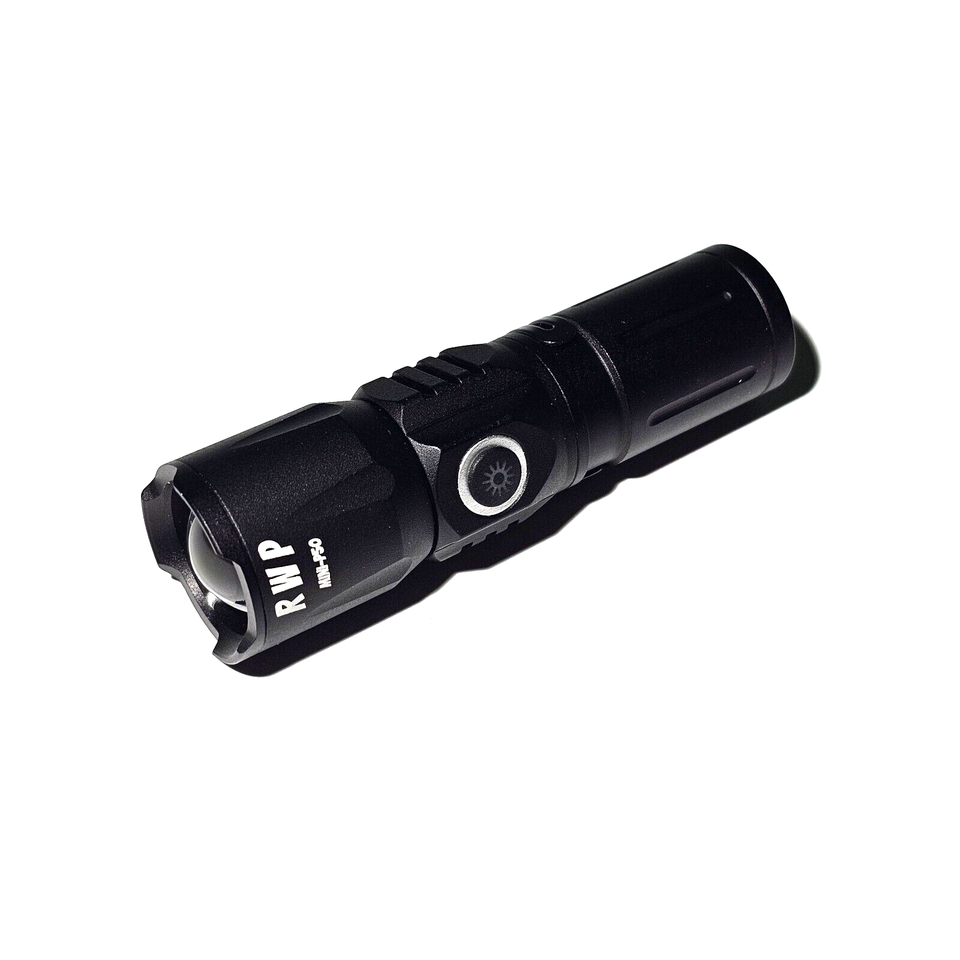 RWP MINI-P50 Tactical EDC Flashlight USB-C Rechargeable Zoom Dual Clip ...