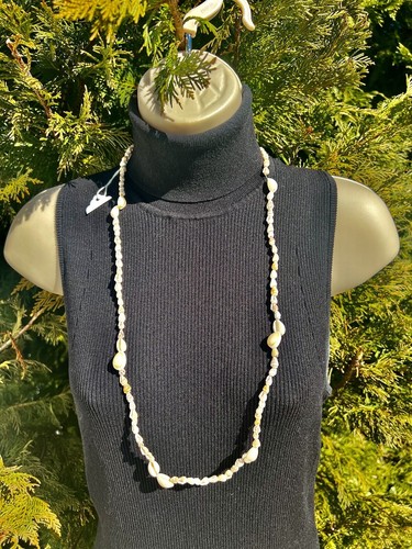 Shell Necklace - White Beige Brown Natural Seashell Sea Beach VINTAGE ...