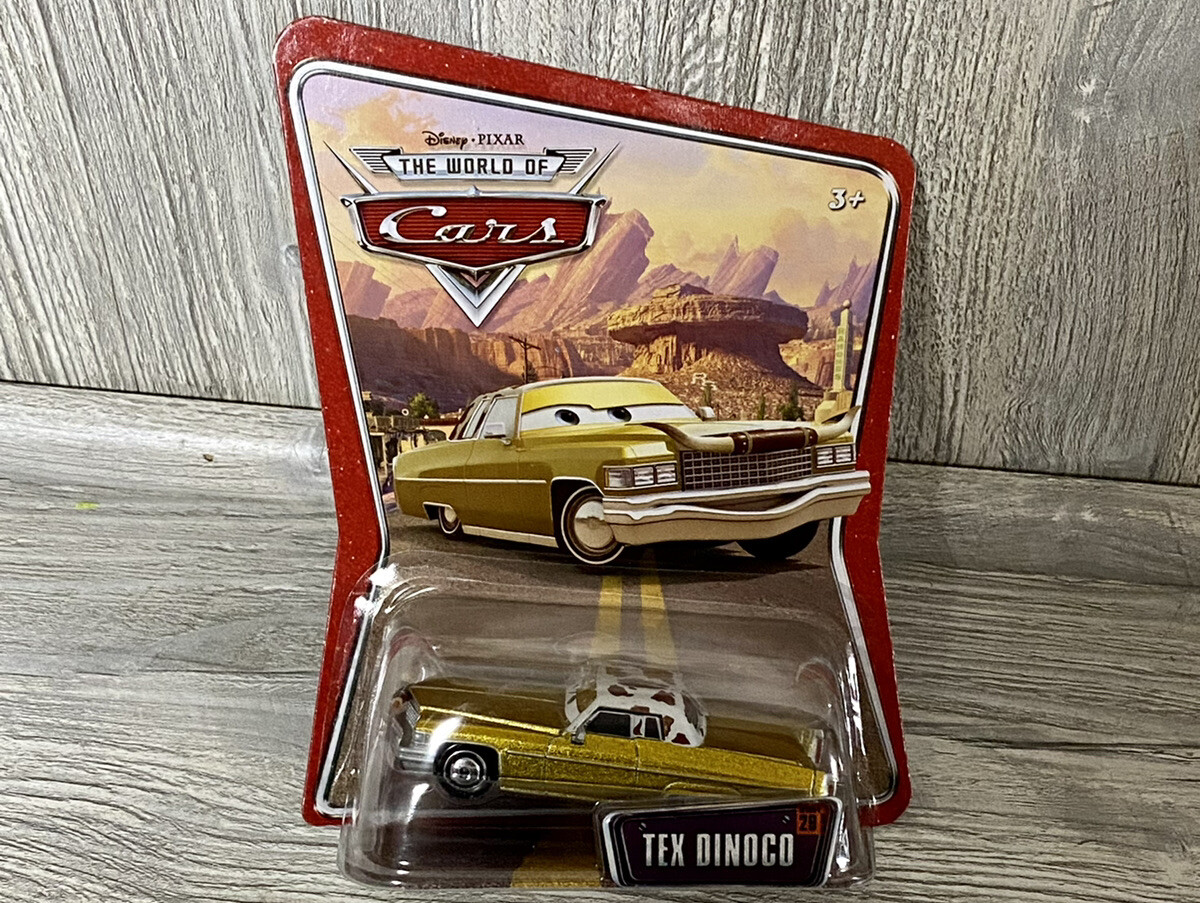 TEX DINOCO CADILLAC GOLD DISNEY PIXAR CARS 1/55 SUPERCHARGED DIECAST L4147