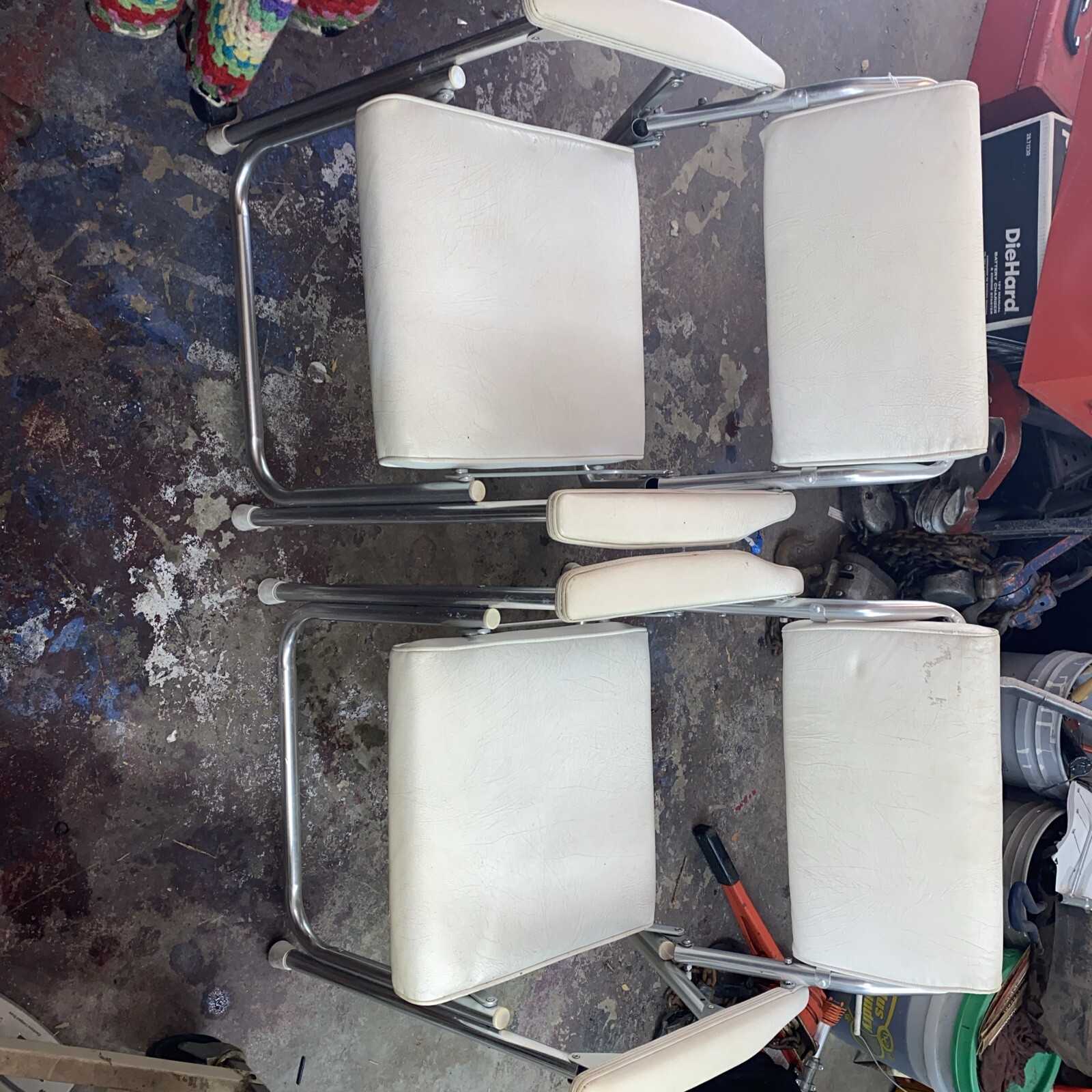 Classic Garelick Eez-In White Aluminum And Vinyl Folding Marine Boat ...