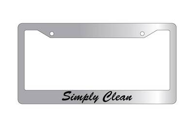 Chrome License Plate Frame SIMPLY CLEAN (CURSIVE) Auto Accessory | eBay