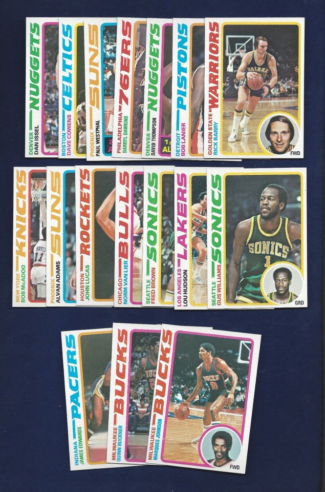 LOT OF 60 DIFFERENT RAZOR SHARP FROM VENDING 1978 TOPPS BASKETBALL ...