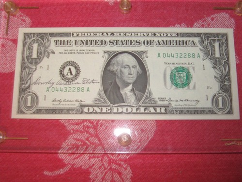 Autographed Currency - $1 - Dorothy Anderson Elston in a Capitol ...