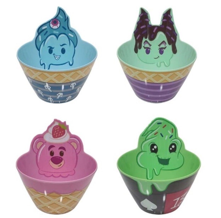 Disney Munchlings Mealtime Bowl of 4: Lotso, ,Maleficent, Hades & Oogie ...