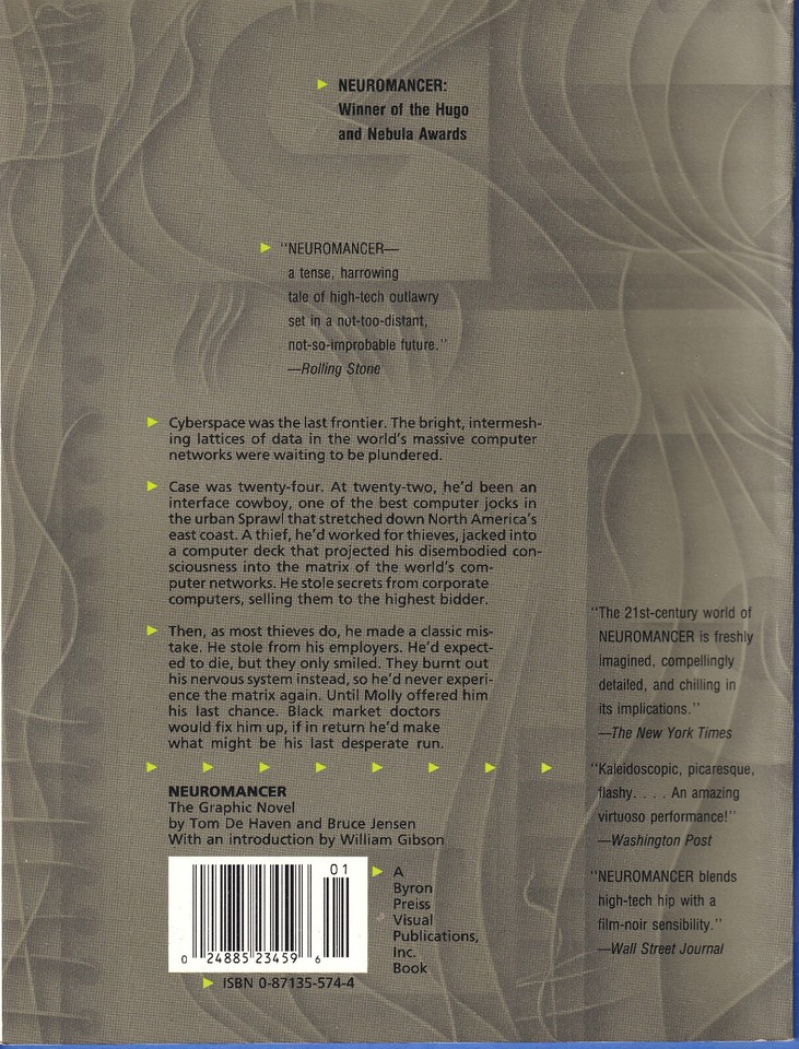 William Gibson's Neuromancer Graphic Novel Volume 1 Tom De Haven Bruce ...