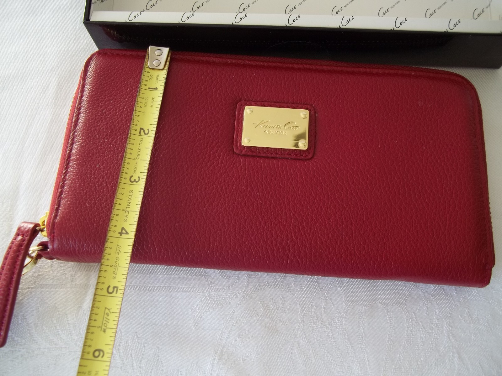 Kenneth Cole Women's Large Zip Around Red Leather Wallet w/ Removable ...