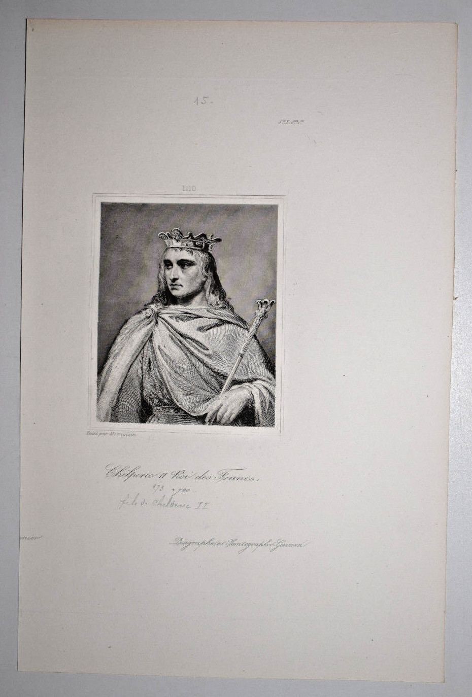 CHILPERIC II Roi Francs Portrait GRAVURE Monvoisin ca 1840 | eBay