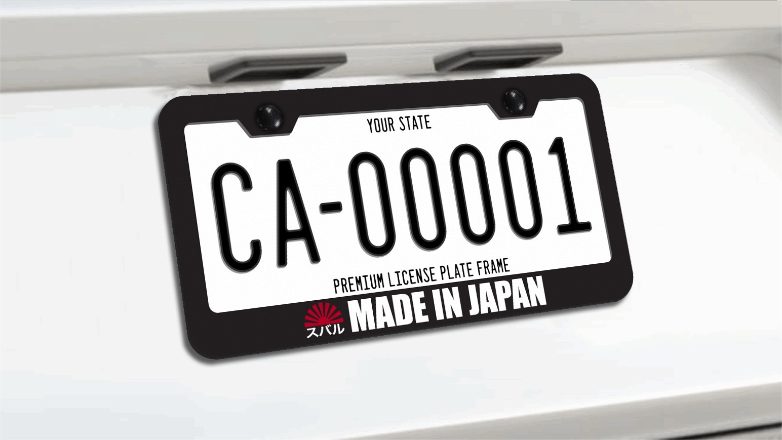 Subaru Made in Japan JDM Racing Style License Plate Frame Black Metal ...