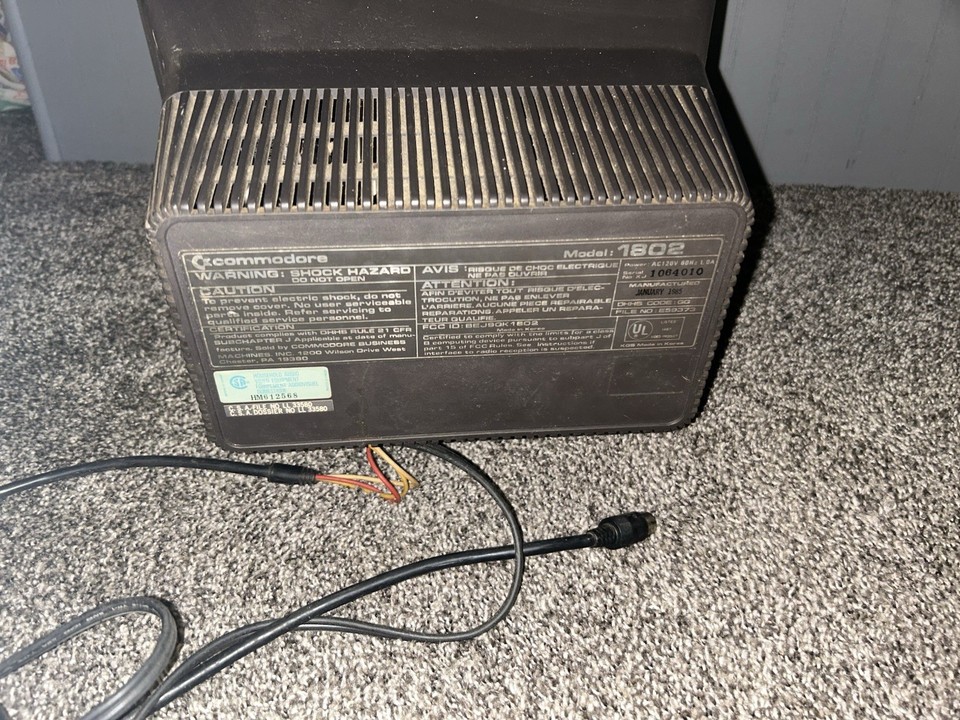 Commodore 64 Color Monitor Gaming Computer Model 1802 Tested Working ...